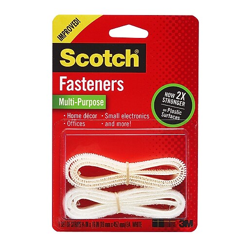 Scotch® Reclosable Multi-Purpose Fastener, 3/4" x 18", White (RF7010 ...
