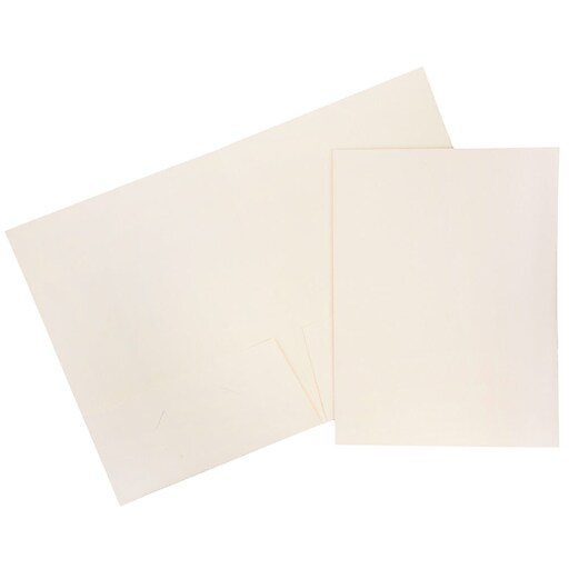 JAM Paper 2-Pocket Textured Linen Business Folders, Ivory, 25/Pack ...