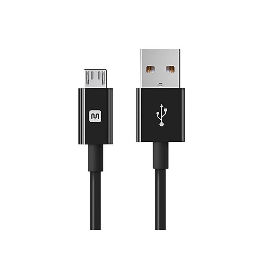 Monoprice 113919 6" USB-A to Micro-USB-B Power Cable, M/M, Black | Staples