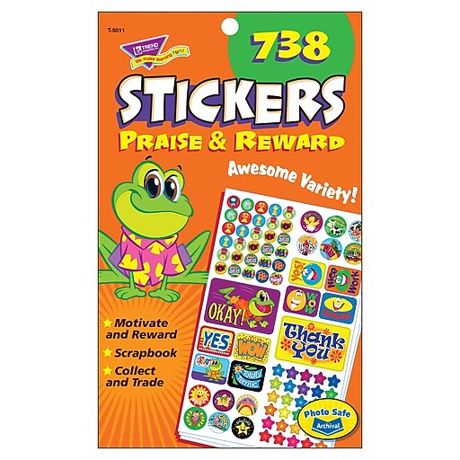 Trend Enterprises® Sticker Pads, Praise & Reward, 738 Stickers per Pack ...
