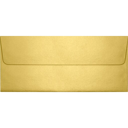LUX 80lbs. 4 1/8" x 9 1/2" #10 Square Flap Envelopes, Gold Metallic ...