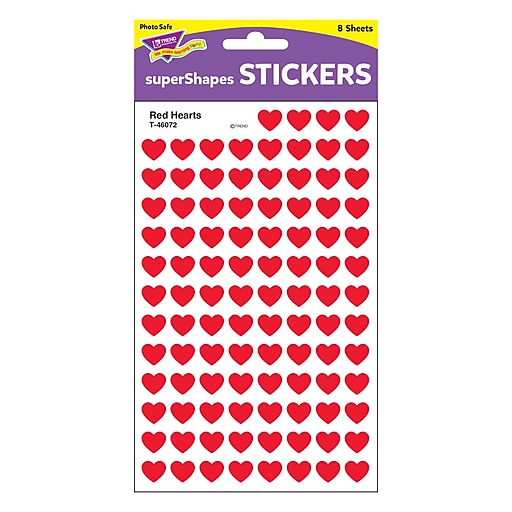 Trend Enterprises® SuperShapes Stickers, Red Hearts | Staples Trend Enterprises® SuperShapes Stickers, Red Hearts | Staples