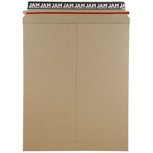JAM Paper® Stay-Flat Photo Mailer Envelopes, 11 x 13.5, Brown Kraft ...
