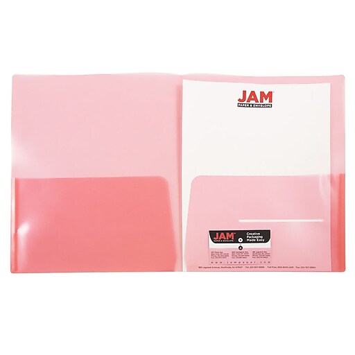 Shop Staples For Jam Paper® Plastic See Through Two Pocket Folder Red 6pack 381redd
