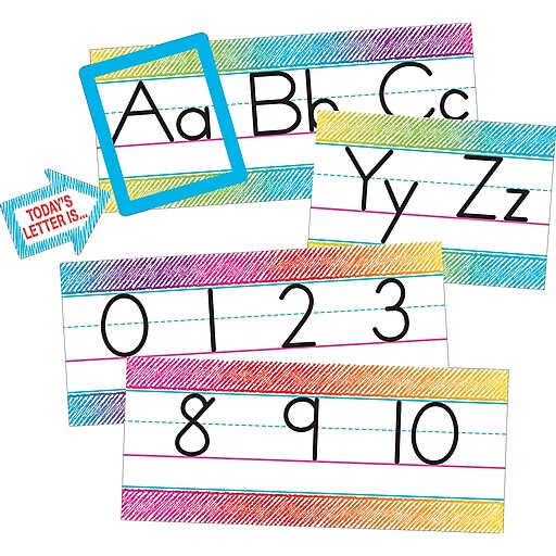 Teacher Created Resources Colorful Scribble Alphabet Line Bulletin ...