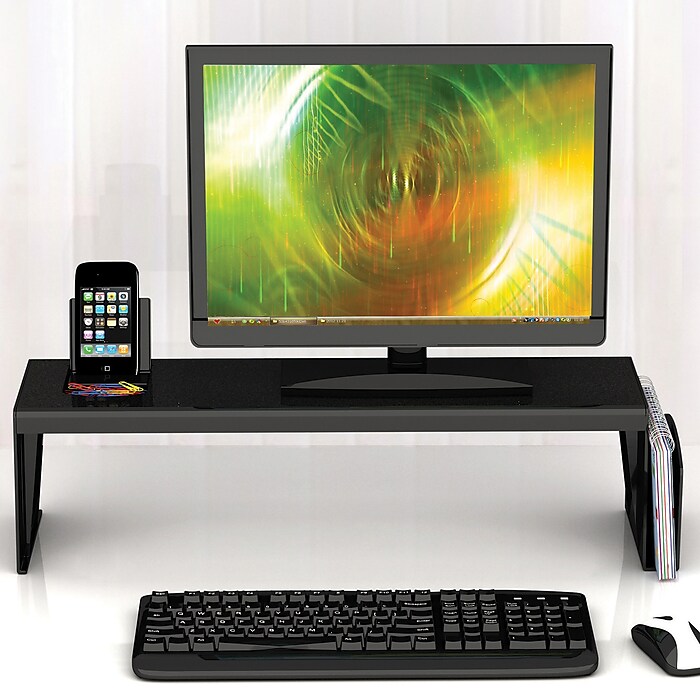 Deflecto Heavy Duty Plastic Desktop Shelf Black DEF39404 Staples