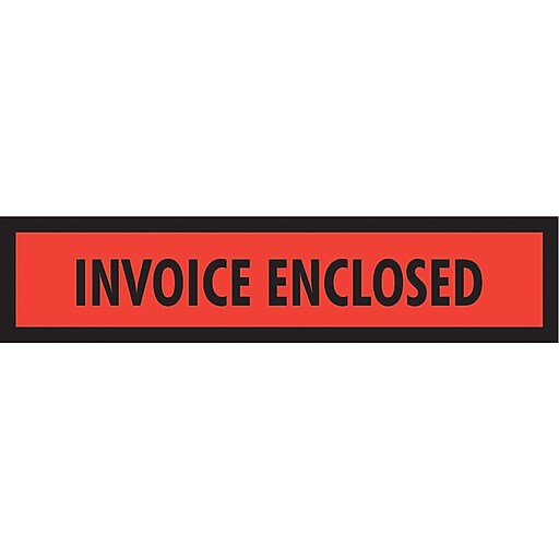 Packing List Envelopes, 4-1/2" x 6", Red Panel Face "Invoice Enclosed ...
