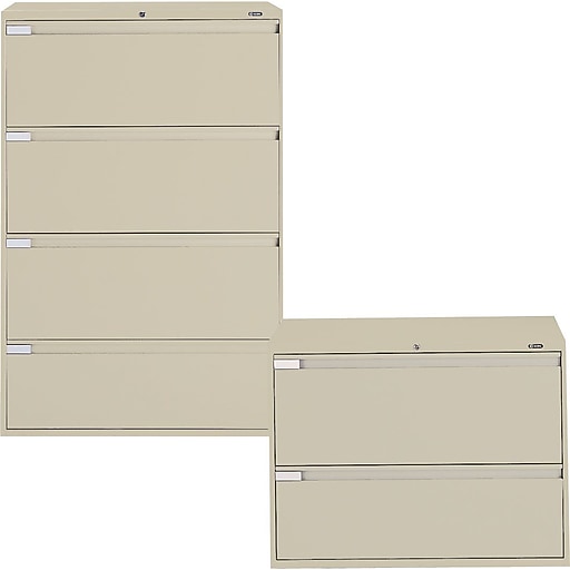 Global 2-Drawer Lateral File Cabinet, Desert Putty | Staples