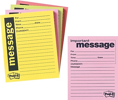 Post-it® "Important Message" Telephone Message Pads | Staples®