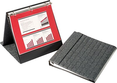 Cardinal Horizontal Flip Chart Easel 1-Inch Round 3-Ring Binder, Black ...