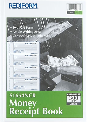 3 Part Receipt Book Carbonless Wholesale CASE Of 10 - Rediform ...