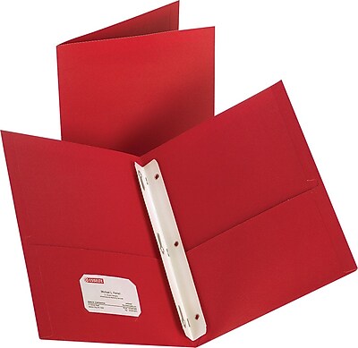 Staples® 2-Pocket Folder with Fasteners, Red | Staples®