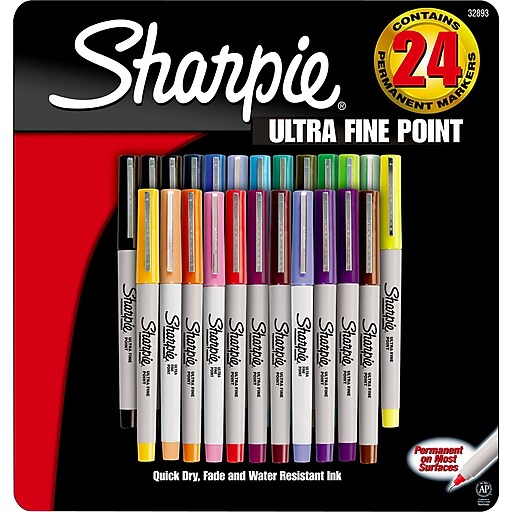 Sharpie® Color Burst Ultra Fine Point Permanent Markers, Assorted, 24 ...