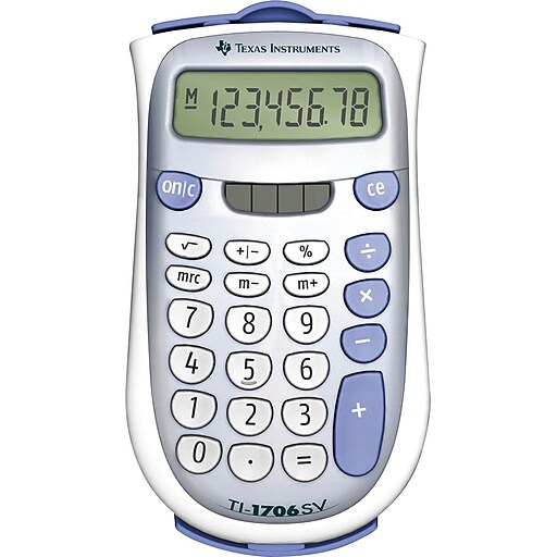 Texas Instruments 8-Digit Battery/Solar Powered Basic Calculator, Gray ...