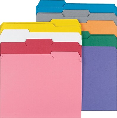 Staples® Top Tab File Folders with Reinforced Tabs, Letter, 3 Tab, 100 ...