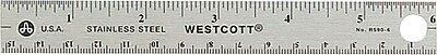 Westcott® Stainless Steel Ruler, 6" with Non Slip Cork Base (10414 ...