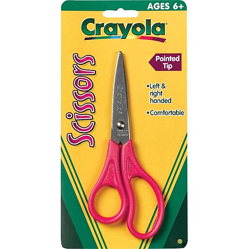Crayola Stainless Steel Kid's Scissors, Pointed Tip, 5-3/8" (69-3010 ...