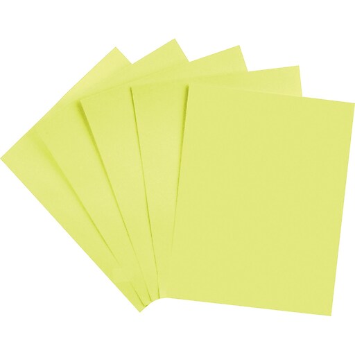 Wausau Astrobrights® Colored Card Stock, 8 1/2" x 11", Lift Off Lemon ...