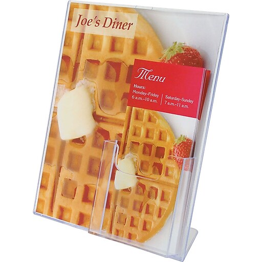 Staples® Superior Image® Slanted Sign with Leaflet Holder, 11" x 8 1/2 ...