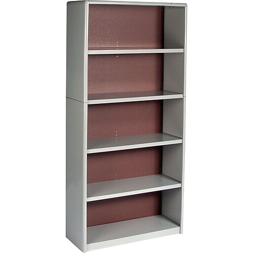 Safco Value Mate 5-Shelf 67"H Wood Bookcase, Gray (7173GR) | Staples