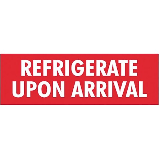 Refrigerate Upon Arrival Shipping Label, 4" x 1-1/2", 500/Roll | Staples