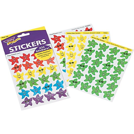 Trend Stinky Stickers® Scratch & Sniff Variety Pack, Smiley Stars ...