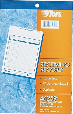 Tops® Receiving Record Book | Staples®