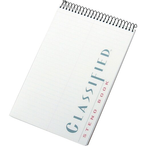 TOPS Docket Gold Steno Pad, 6" x 9", Gregg Ruled, White, 100 Sheets/Pad ...