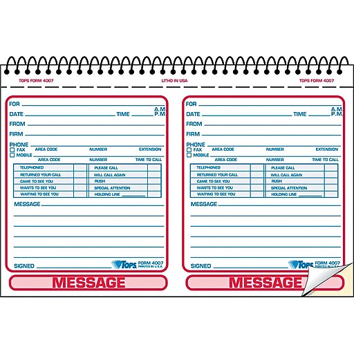 Tops® Top-bound Message Book | Staples