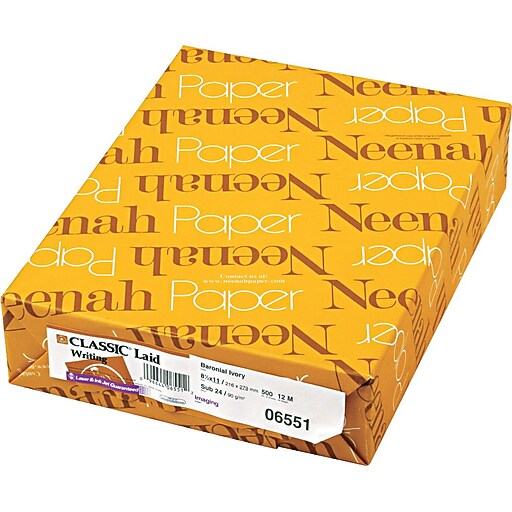 Neenah Classic Laid Premium Writing Paper, Baronial Ivory (NEE06551 ...