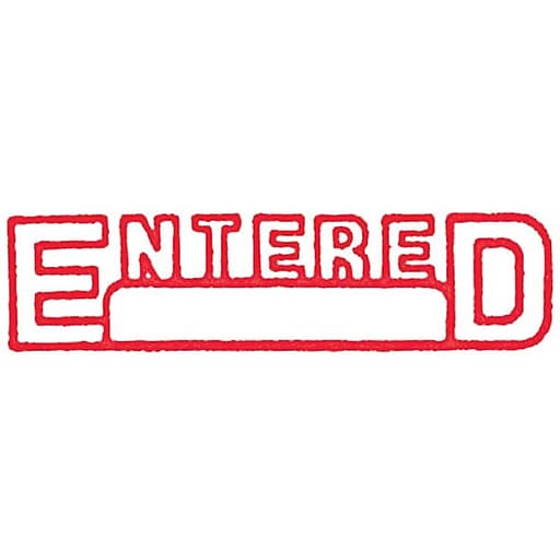 Offistamp® Pre-Inked Stamp, "Entered", Red Ink | Staples