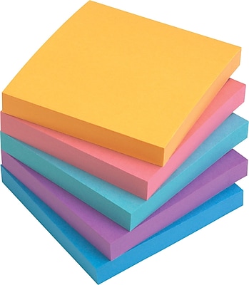 Staples® Stickies™ Notes, 3" x 3", Bold Colors, 12 Pads/Pack (S-33BO12 ...