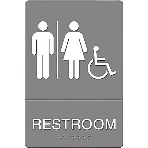 U.S. Stamp & Sign Headline ADA "RESTROOM" Sign, 6" x 9" (UST4811) | Staples
