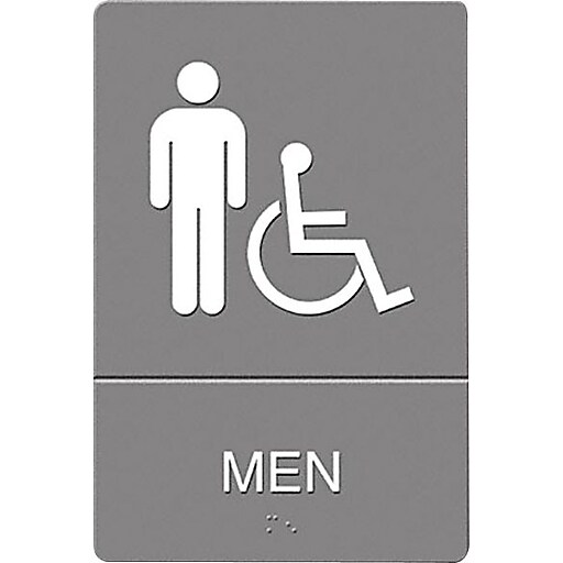 U.S. Stamp & Sign Headline ADA "MEN" Wheelchair Accessible Restroom ...