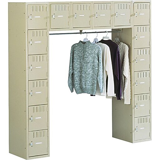 Tennsco® Heavy-Gauge Steel 16-Box Compartment Lockers and Coat Bar ...