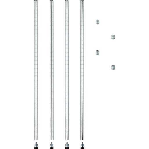 Alera Extra Industrial Shelving Stackable Posts, Silver | Staples