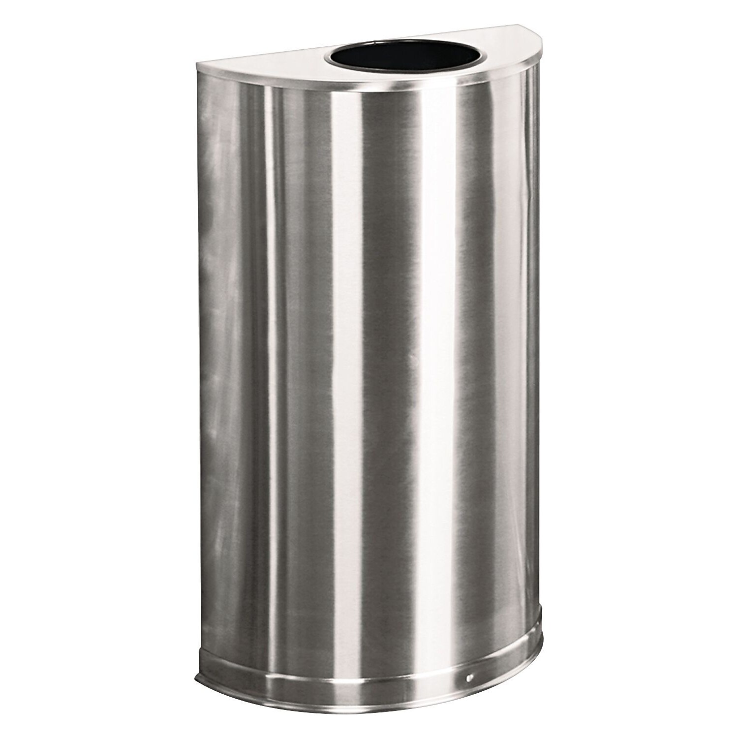 Rubbermaid So12sss Open Top Receptacle Half-round 12gal Satin Stainless ...