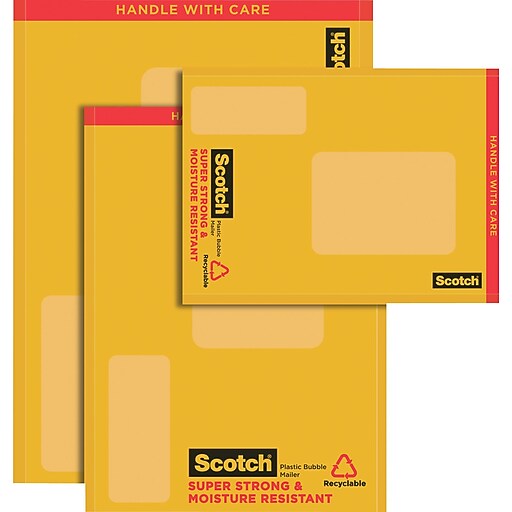 Scotch™ Plastic Bubble Mailer, 10.5" x 15", Size #5, Yellow, 1/Pack ...