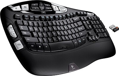 Logitech K350 Curved Full-Size Wireless Keyboard, Black (920-001996 ...