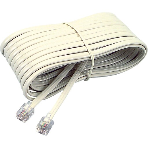 Softalk Telephone Extensions Cord, Plug/Plug, Ivory, 25ft (04020) | Staples