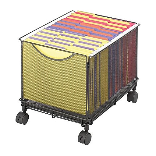 Safco Onyx Metal Mobile File Cart with Swivel Wheels, Black (5211BL ...