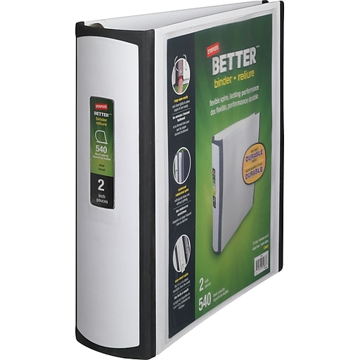 Staples Better 2-Inch D 3-Ring View Binder, White (13401-CC) | Staples Staples Better 2-Inch D 3-Ring View Binder, White (13401-CC) | Staples