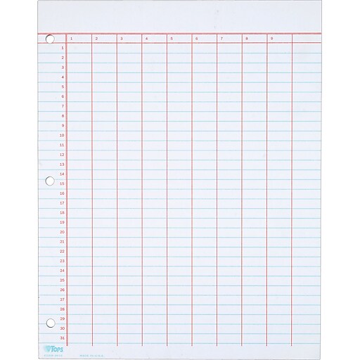 TOPS Data Notepad, 8-1/2" x 11", White, 50 Sheets/Pad (3619) | Staples