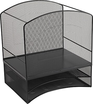 Staples Black Wire Mesh 2-Tier Hanging File Organizer | Staples®