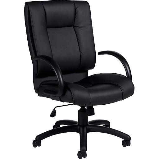 Offices To Go Luxhide Exec High-Back Chair, Bonded Leather, Black ...
