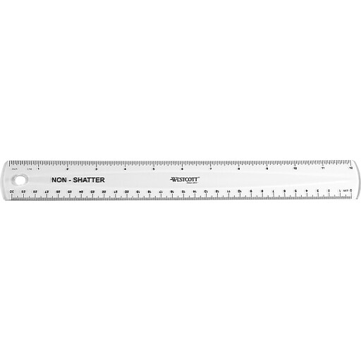 Westcott® 12" Shatterproof Plastic Ruler at Staples