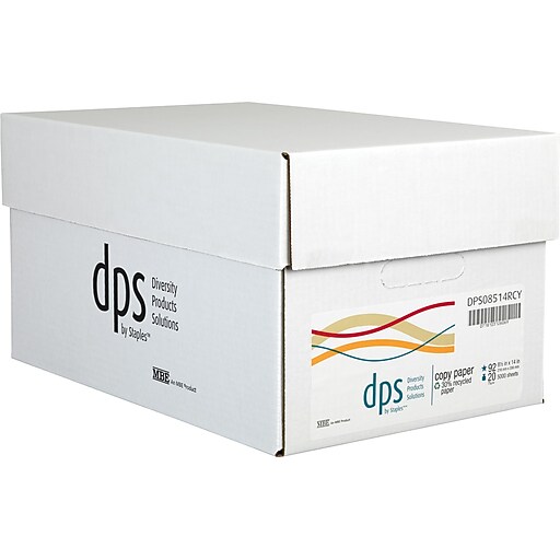 DPS by Staples 30% Recycled 8.5" x 14" Multipurpose Paper, 20 lb., 92 ...
