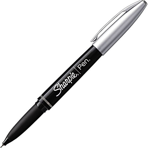 Sharpie Stick Grip Pen, Fine Point, 0.8mm, Black Ink, 12/Pack (1758055 ...