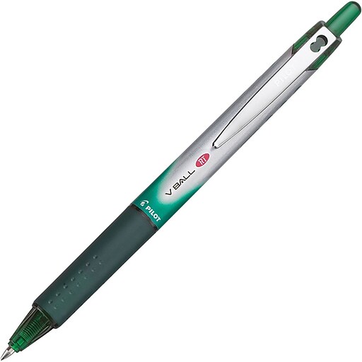 Pilot VBall RT Retractable Rollerball Pen, Fine Point, Green Ink (26209 ...