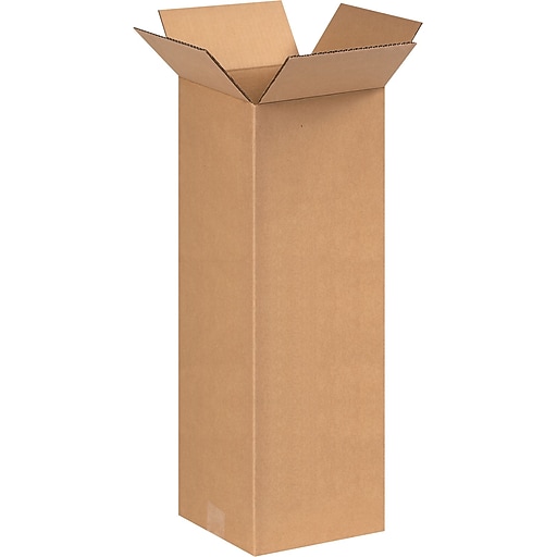 8" x 8" x 20" Shipping Boxes, 32 ECT, Brown, 25/Bundle (8820) | Staples
